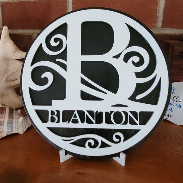Modern Round Monogram - SVG File Download - Sized for Glowforge ...