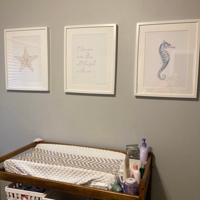 Seahorse Print, Beach Nursery Decor, PRINTABLE Watercolor Seahorse Wall ...