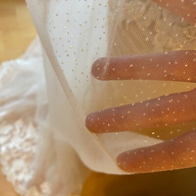 One Tier Glitter Veil With Beaded Edge Shimmering Veil - Etsy