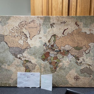 Push Pin Travel Map of World Customized Map Framed One Panel - Etsy