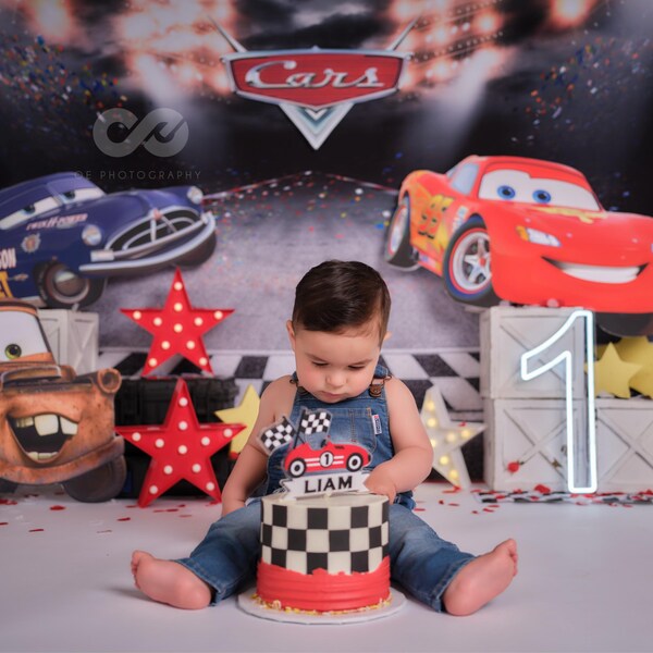 Race Car Birthday Cake Banner | Race Car Number Cake Topper | Race Car ...