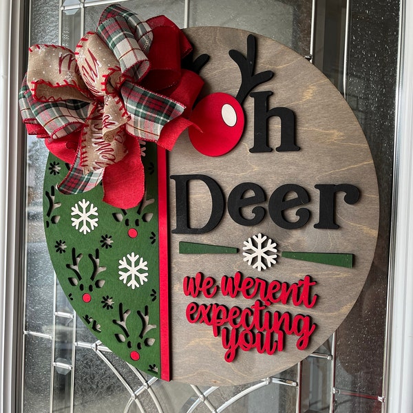Christmas Door Hanger | Laser Cut | Christmas Door Round | Christmas ...