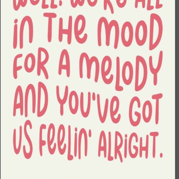 Custom Song Lyrics Print - Colourful Music Poster - Favourite Song ...