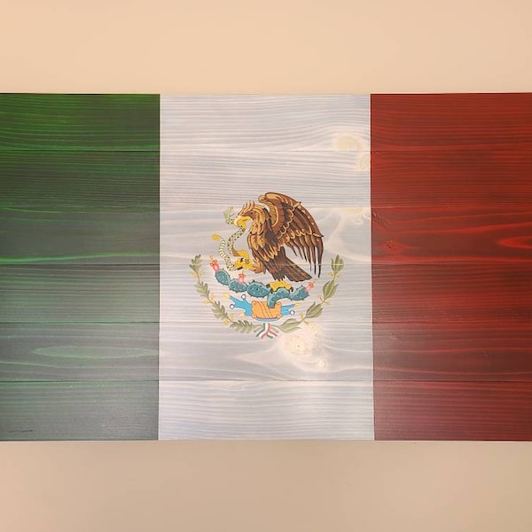 Wooden Mexican Flag - Etsy