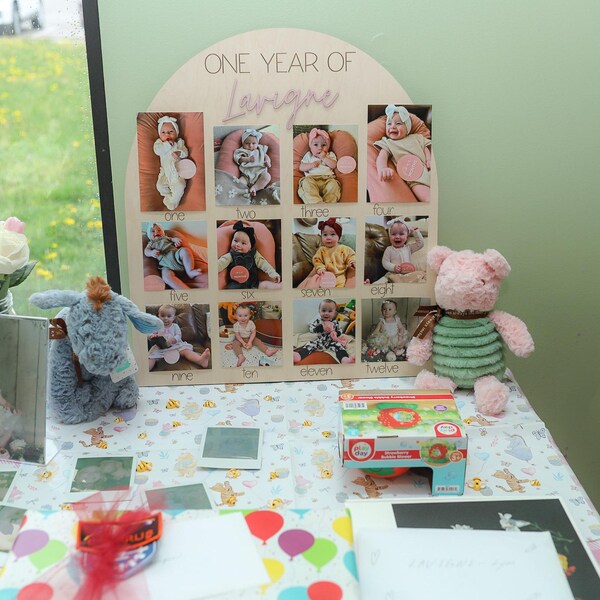 My First Year One Year of Photo Board Wooden Milestone Board 1st ...