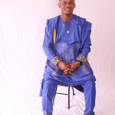 Royal Blue AGBADA, AGBADA for Men, Agbada Style Men, African Wedding ...