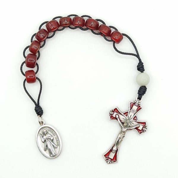 Lot of 2 Jesus Red Enamel Crucifix Rosary Cross Made in ITALY Silver ...