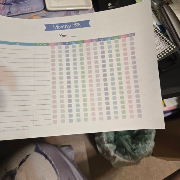 Annual Bill Tracker - Editable & Printable - Pastel Rainbow ...