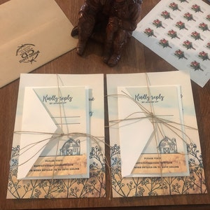 Modern Border Letterpress Shower Invitations - Etsy