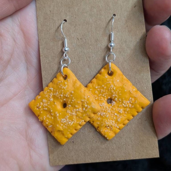 Handmade Polymer Clay Ritz Cracker Earrings Fun Snack Jewelry for Food ...