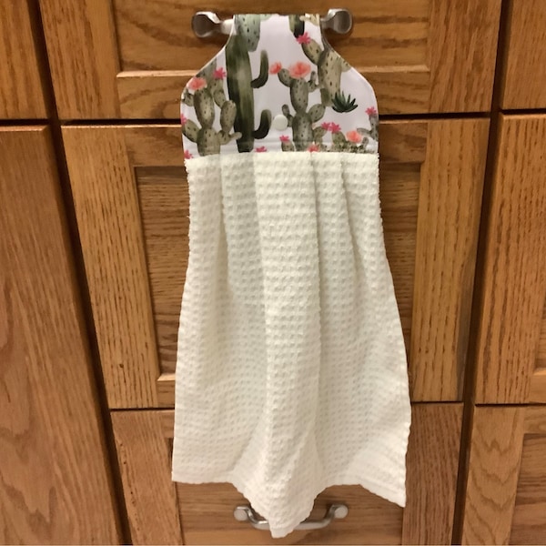 Modern Floral Hanging Kitchen Towel With Holder, Beautiful Flower ...