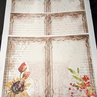 Roses and Script Scrappy Papers, Junk Journal, Pages, Floral, Vintage ...