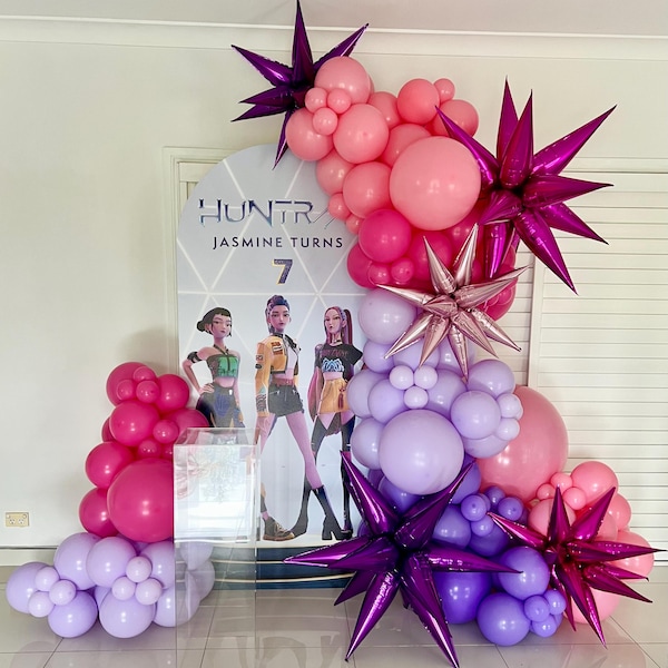 Kpop Birthday Backdrop | Huntrix Theme, Editable Canva Template ...