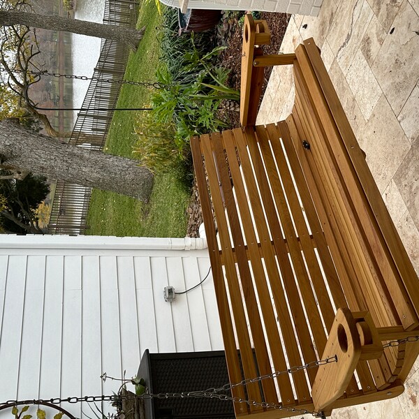 Single Porch Swing Chair (pair) - Handmade 2ft Cypress Porch Swing With ...
