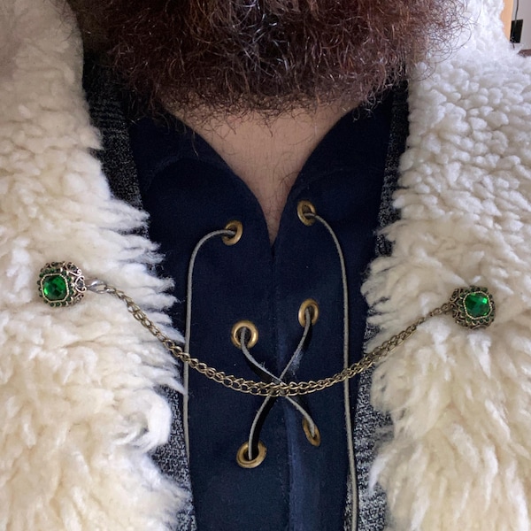 Celtic Cloak Clasp, Gold Coloured, 20mm Metal Shank, Button and 150mm ...