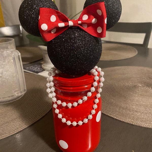 Mickey Minnie Mason Jars Centerpiece - Etsy