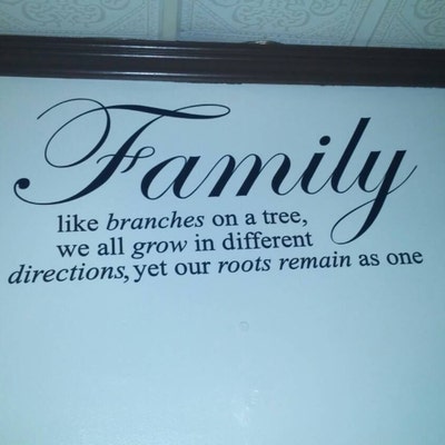 Family Tree Wall Decal Quote Like Branches on a Tree Home Decor Vinyl ...