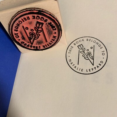 Library Stamp 28 Wooden or Self-inking Calligraphy Bookplate, Book ...