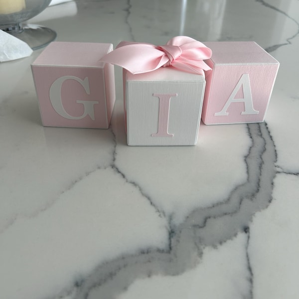 Custom Baby Name Blocks Baby Gift Baby Shower Newborn Nursery ...