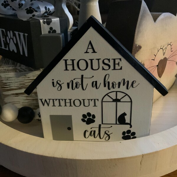 Cat Definition Wood Sign, Stained Wood Cat Sign, Cat Themed Decorations ...