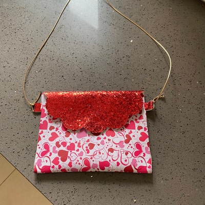 Faux Leather Bag SVG Template, Scalloped Girls Purse SVG, Toddler Handbag SVG Cross Body Pixie ...