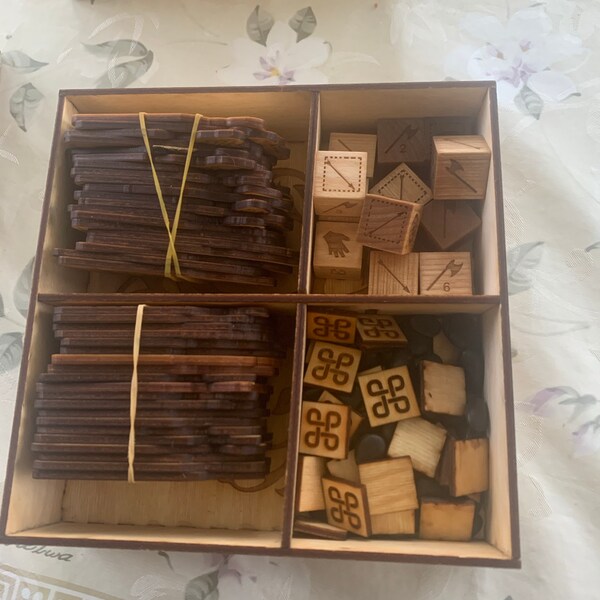 Complete Orlog Game Set (20 Gods, 12 Dice, 30 Tokens, 30 Stones, and 1 ...