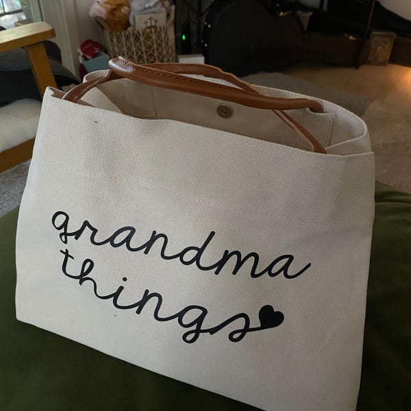 Grandma Things Tote Bag -personalized Gigi Gift-new Grandma Gift ...