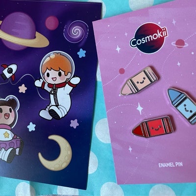 Cute Mini Crayon Enamel Pin Set. 3 Crayon Enamel Pin Set. Artist Crayon ...