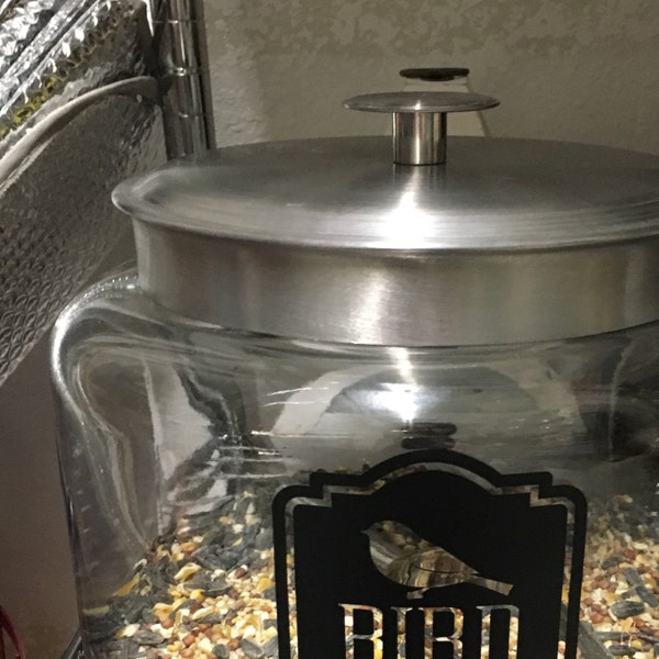 Bird Seed Decal, Computer Cut Vinyl Decal, Bird Seed Container Label ...