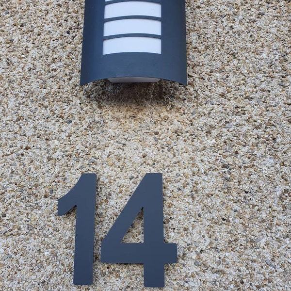 Large, Modern Acrylic House Number, 5mm Thick, Numbers, Floating Digits ...