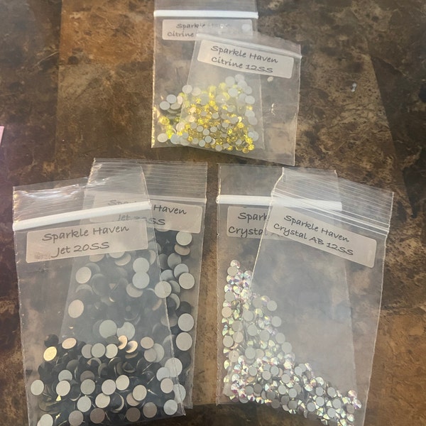 Crystal Flat Back Swarovski Rhinestones Sizes 34SS 1/2 Gross Packages ...