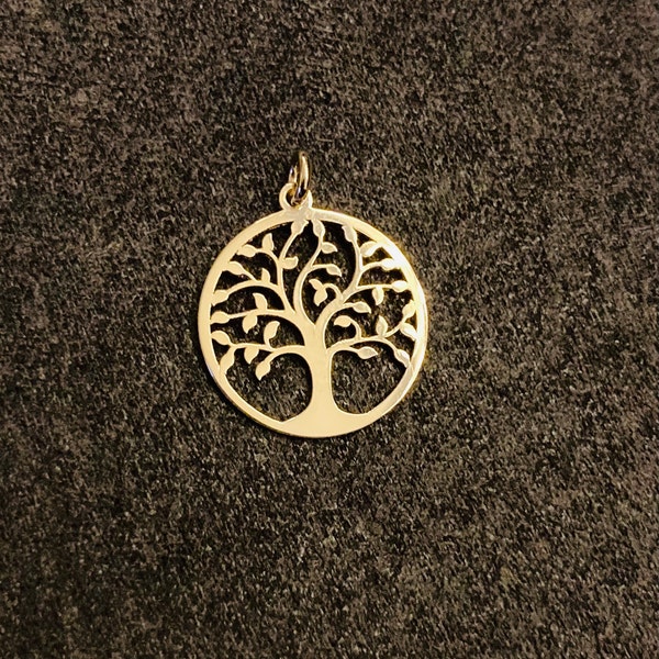 14k Solid Gold Tree of Life Necklace: Family Medallion Pendant - Etsy
