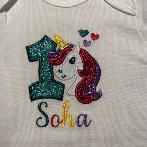 Unicorn Embroidery Design, 1st Birthday Unicorn, Unicorn Applique, Cute ...