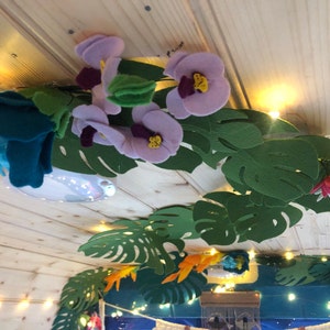 Monstera Garland, Tropical Greenery, Liana, Felt Garland, Banner ...