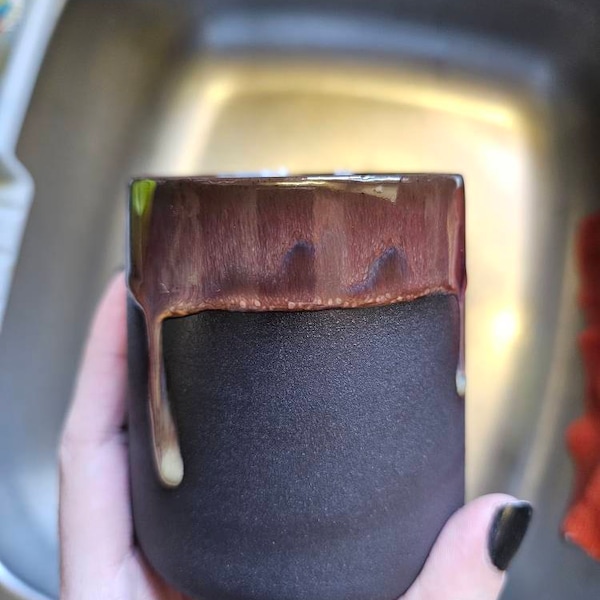 Dripping Style Multicolor Black Clay Pottery, Handmade Stoneware ...