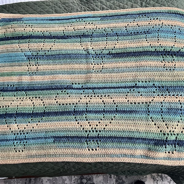 Aria Blanket | Filet Crochet Blanket Pattern | Baby Blanket Crochet ...