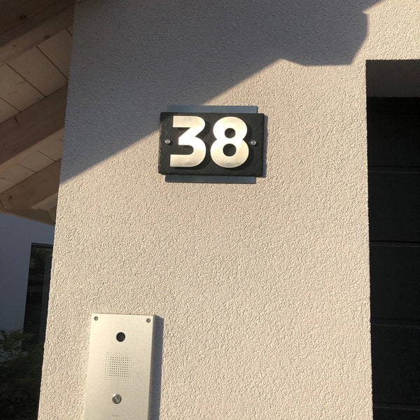 Exclusive 3D House Number **small Single** Brushed Stainless Steel ...