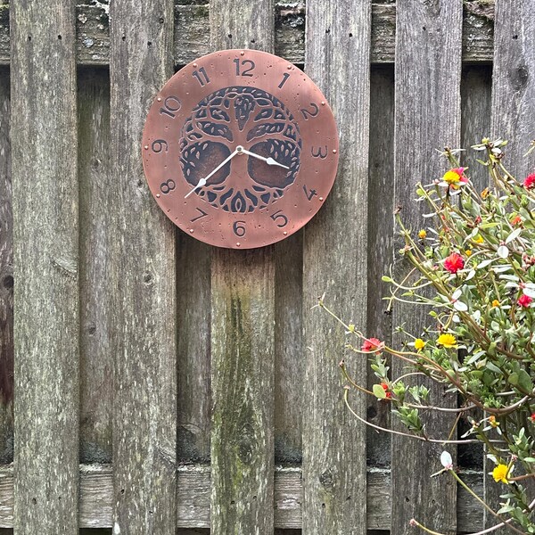 Large Copper Pendulum Wall Clock With Hares Triscele Willow Country ...