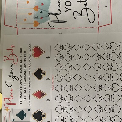 Place Your Bets Playing Card Casino Savings Challenge Game - Etsy