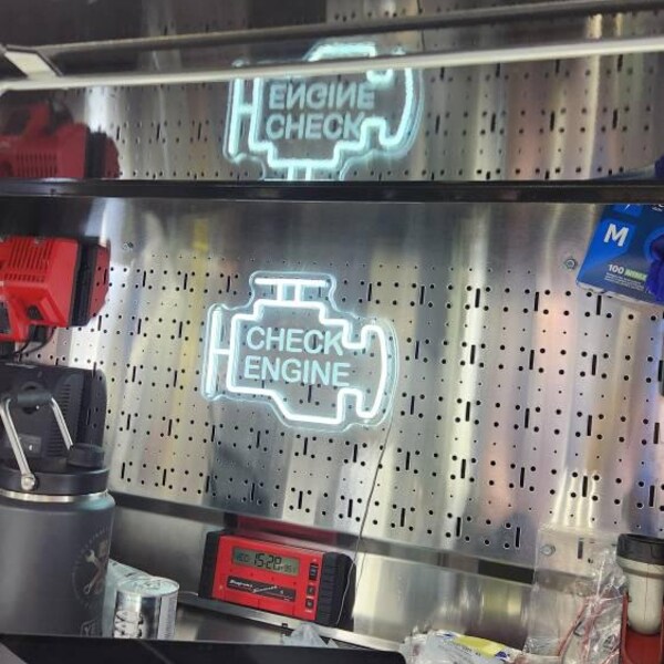 Check Engine Neon Sign, Car Neon Sign Garage Sign Custom Neon Sign ...