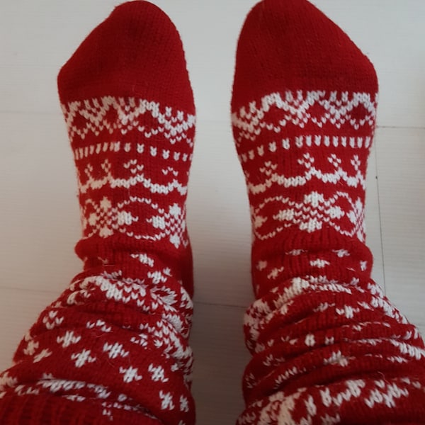 Knit Socks Wool Socks Knitted Socks Scandinavian Pattern Norwegian ...