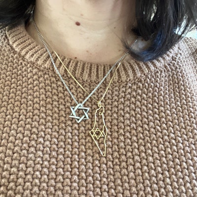 I Stand With Israel Necklace One Line Israel Magen David Necklace ...