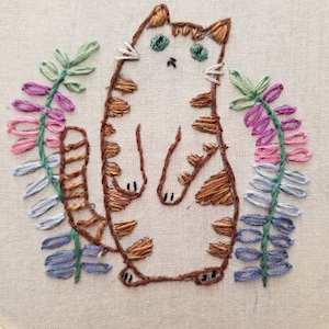 6 Floral Cats BUNDLE Embroidery Pattern Templates INSTANT DOWNLOAD Pdf ...