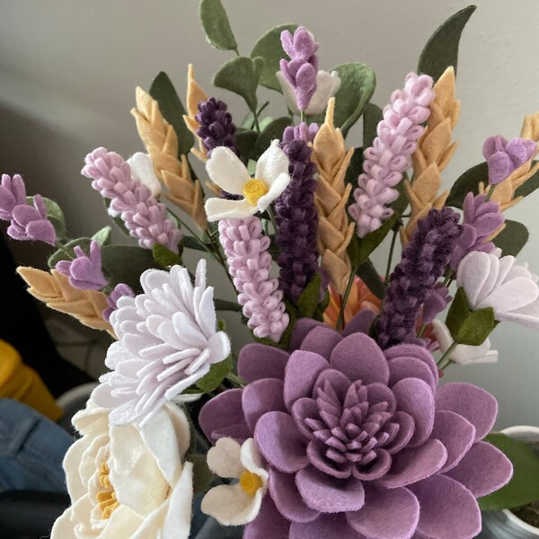 Large Dahlia, Single Stem Statement Flower, Felt Flowers for Making ...