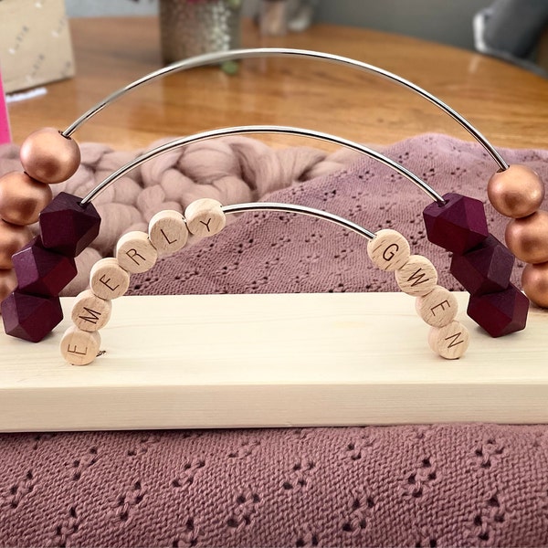 Customize Colors Rainbow Abacus-boho, Natural Wooden Rainbow, Nursery ...