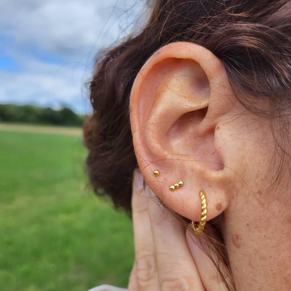 Tiny Moon Piercing * Helix Moon Piercing * Gold Conch Piercing ...