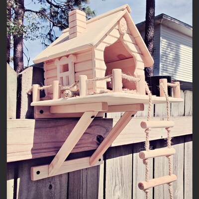 Wooden Squirrel Feeder, Personalized Squirrel House, Squirrel Home ...