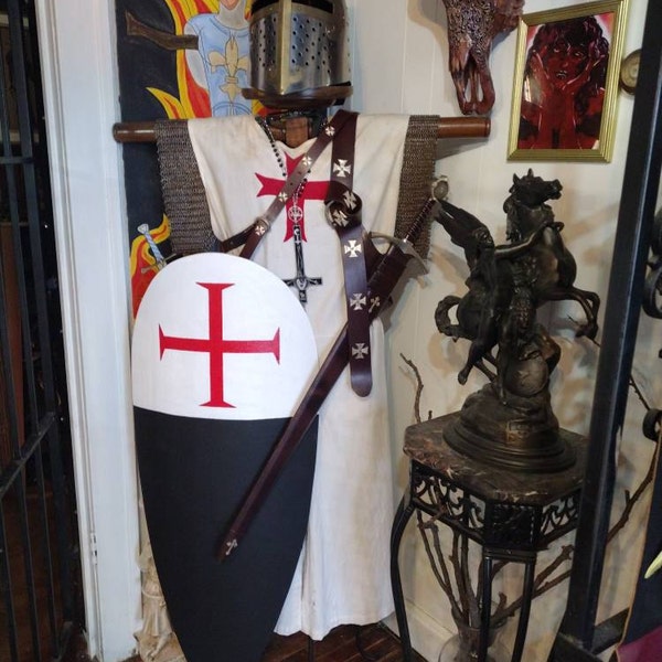 Medieval Kite Shield With Templar Cross, Vikings Wooden Shield for ...