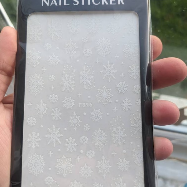 White Snowflake Nail Stickers, Winter Nail Decals, Self-adhesive Nail ...
