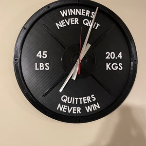 Weight Plate Custom Text Clock Customizable 3D Printed Gift for Workout ...